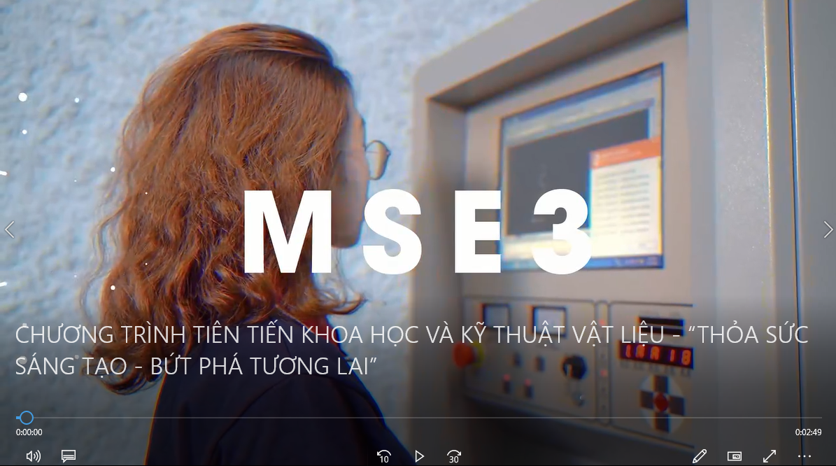 Chương trình đào tạo: Chương trình tiên tiến khoa học và kỹ thuật vật liệu - “Thỏa sức sáng tạo ...